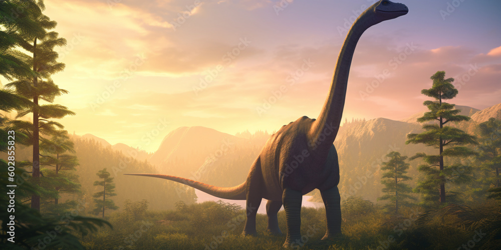 Majestic Giants of the Prehistoric World: A Realistic Illustration ...