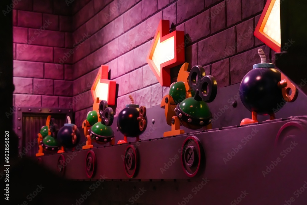 Japan - April 03, 2023: Bob-ombs is mechanical bomb with windup key on ...