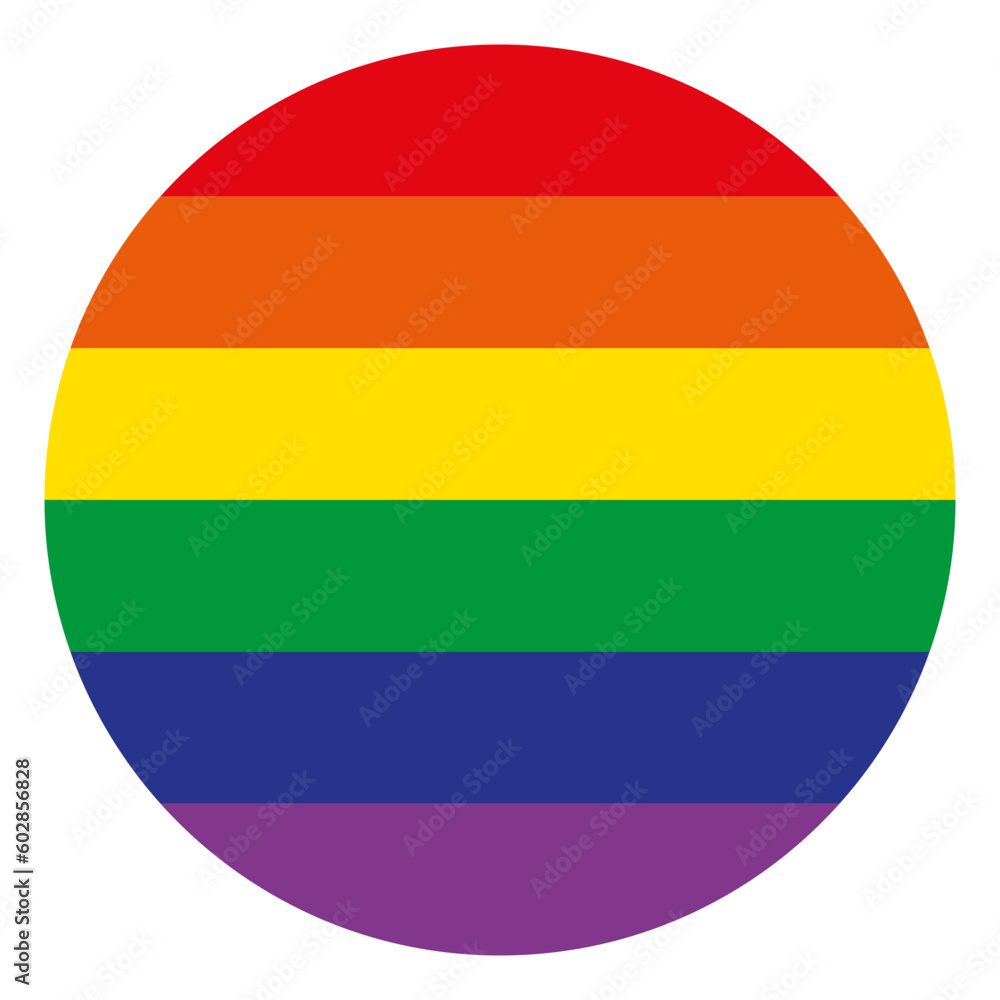 Round Isolated Rainbow Icon Lgbt Community Flag Symbol Rainbow Flag Button A Sign Of