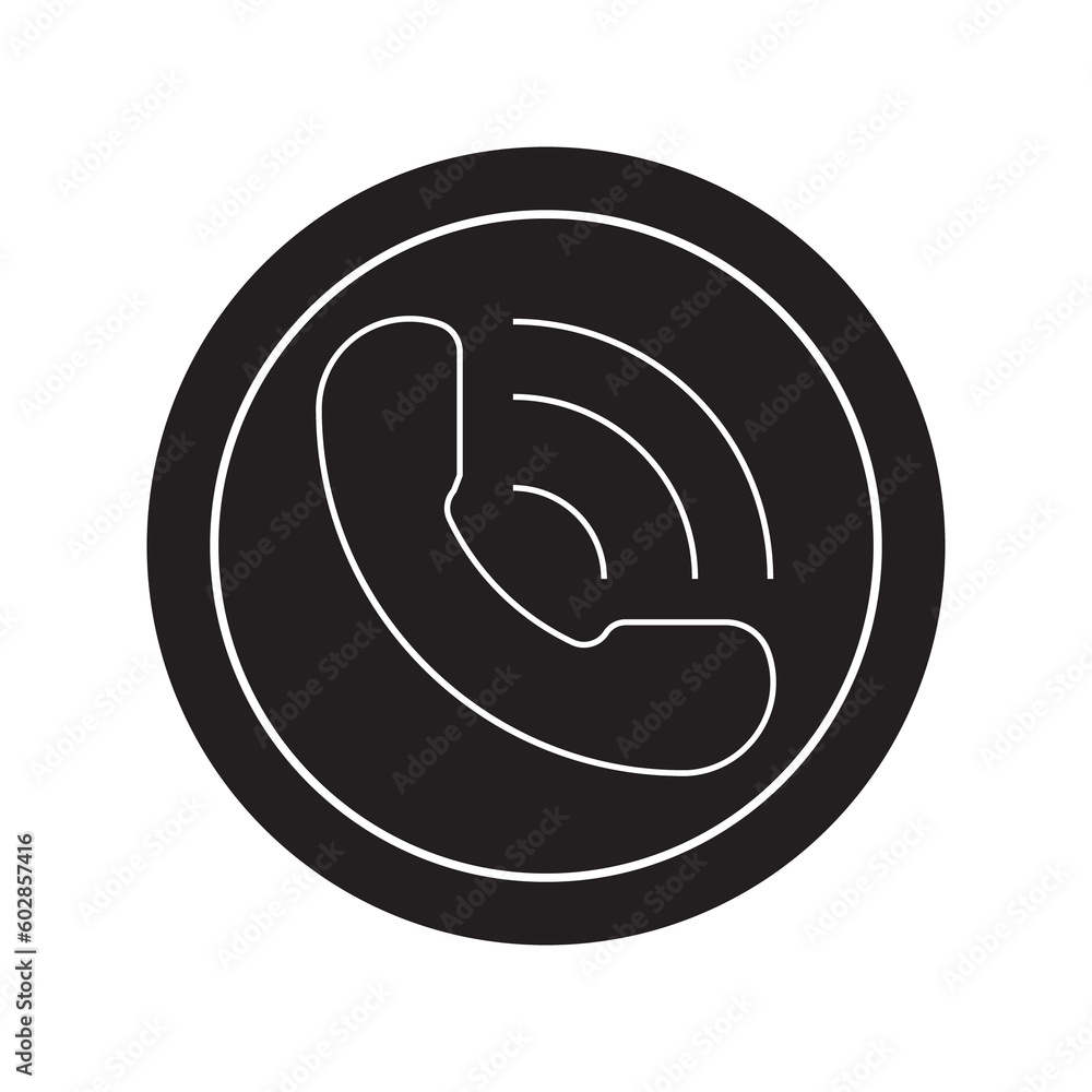 Telephone Call Icon Black and White Phone Call Accept Button,Telephone ...