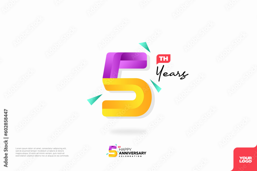 Number 5 logo icon design, 5th birthday logo number, anniversary 5 ...