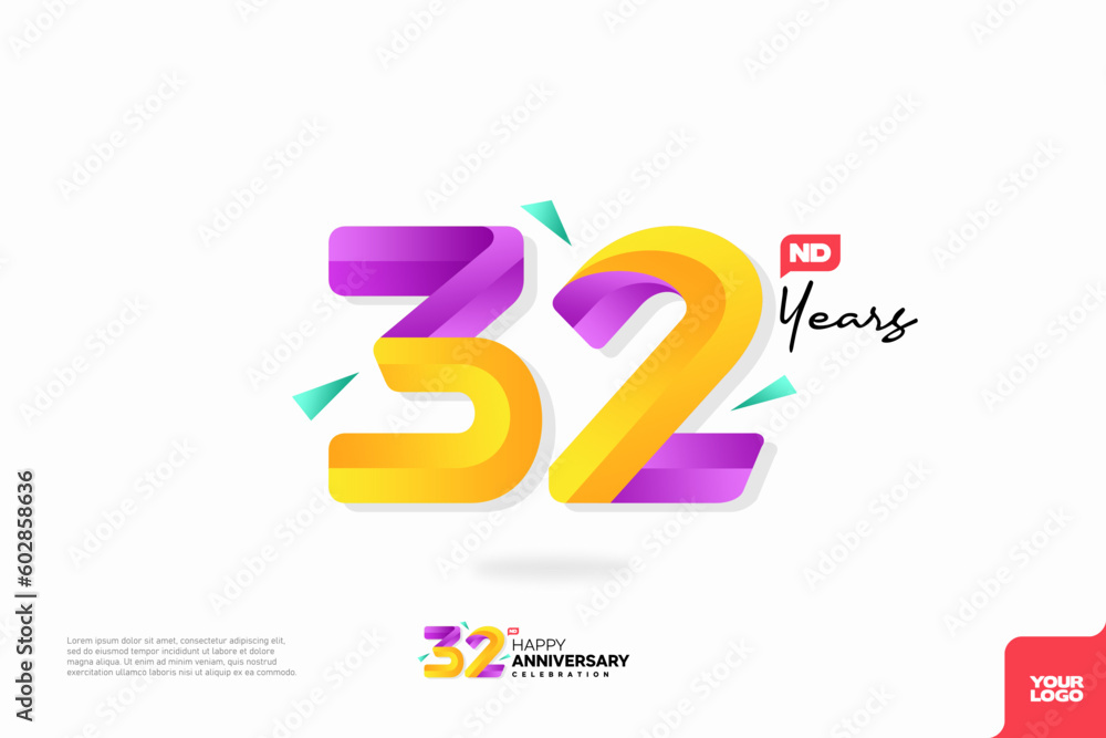 Number 32 logo icon design, 32nd birthday logo number, anniversary 32 ...