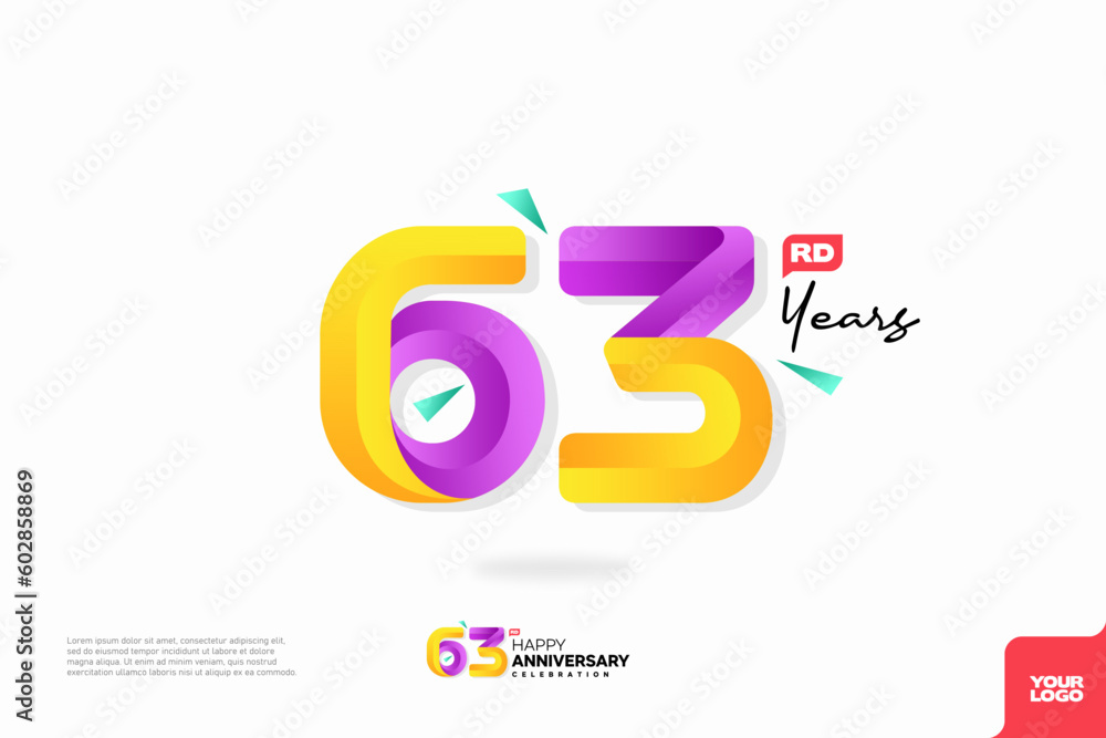 Number 63 logo icon design, 63rd birthday logo number, anniversary 25 ...