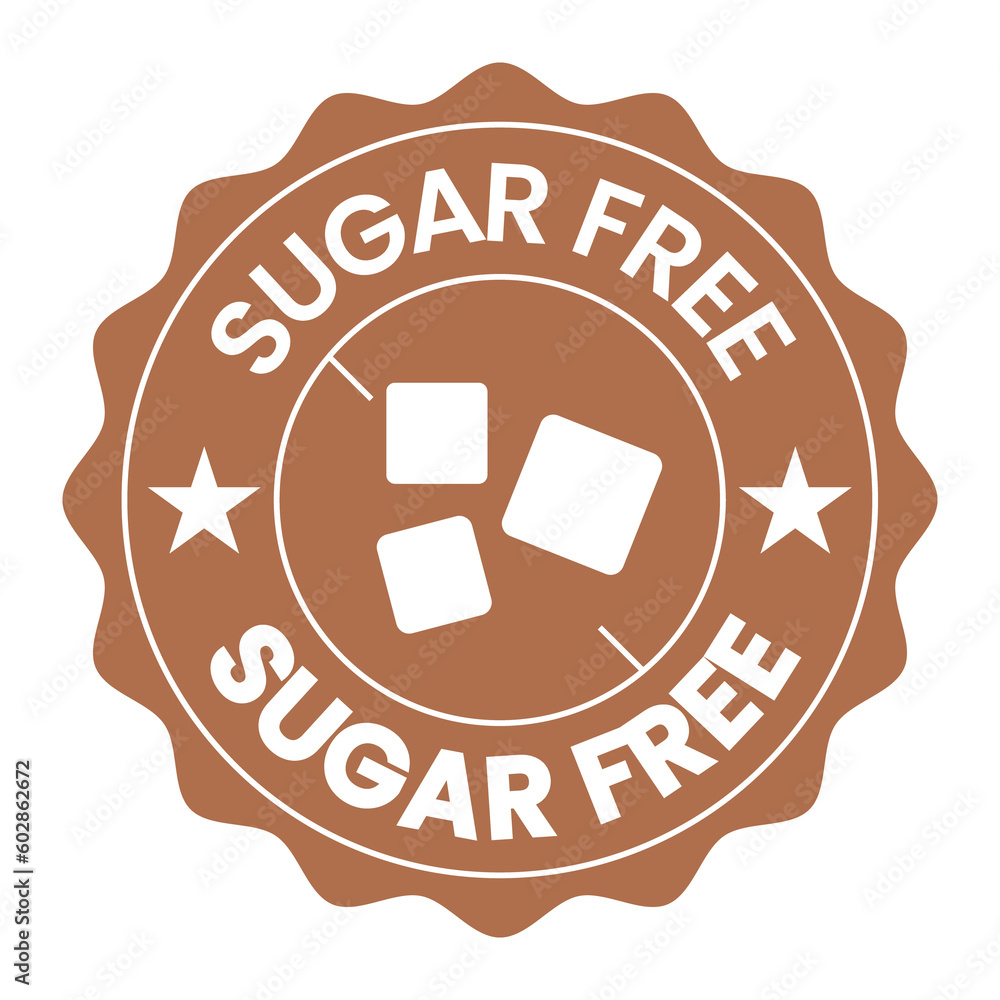 Sugar Free Icon, Sugar Free Badge, No Sugar Emblem, Stamp, Seal, Label ...