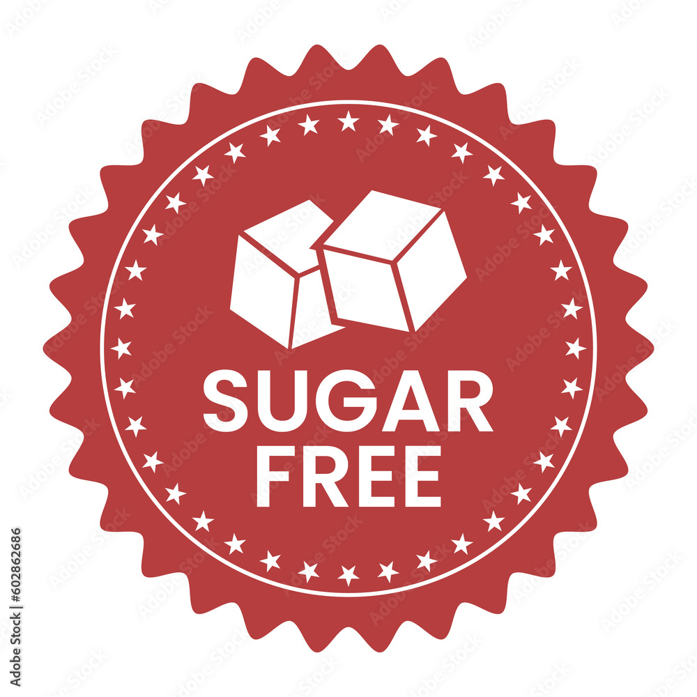 Sugar Free Icon, Sugar Free Badge, No Sugar Emblem, Stamp, Seal, Label ...