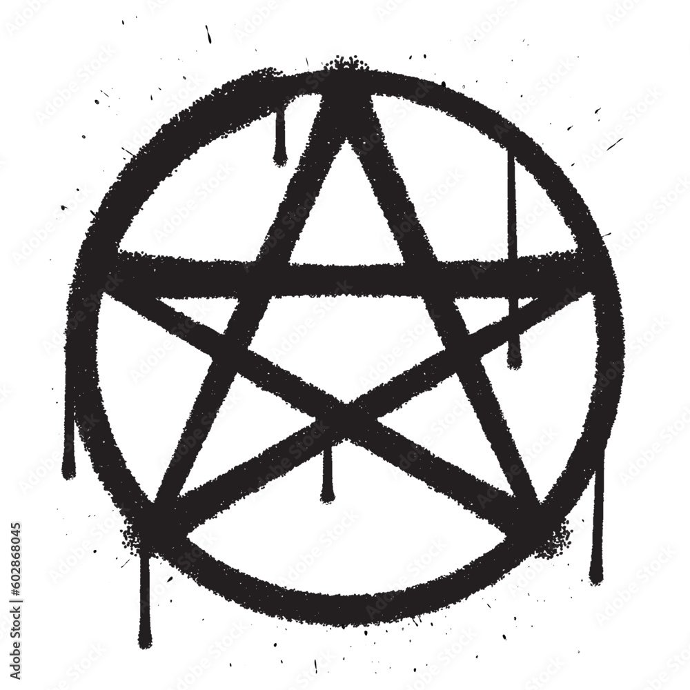 Vector graffiti spray paint satan sign isolated vector illustration ...