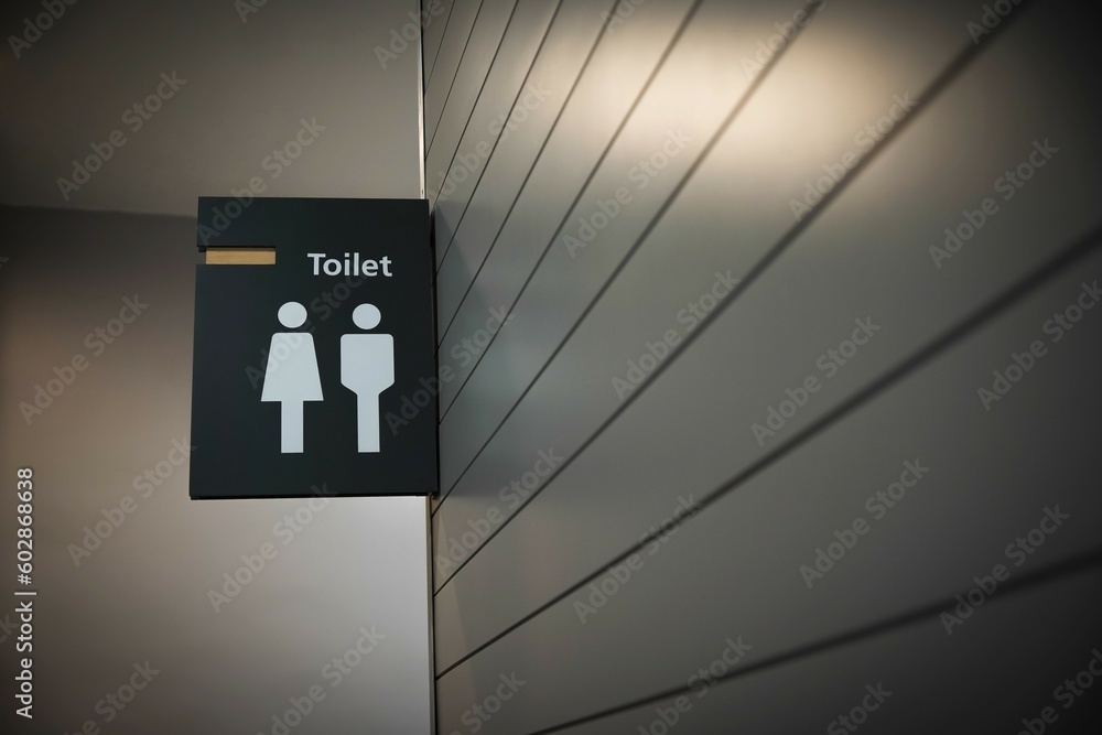 Public Restroom Sign, Toilet Symbol, Femail and Male gender Signage ...