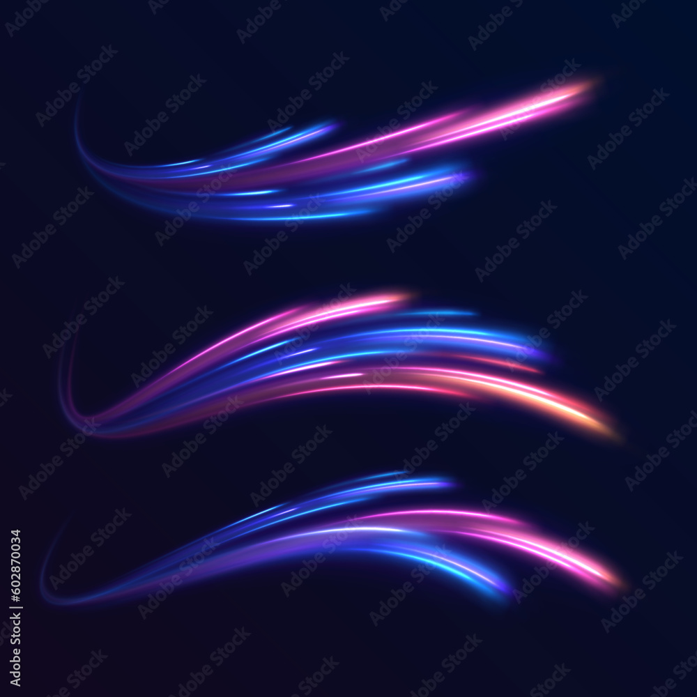 Particle motion effect vectorRed blue special effect, speed police line ...