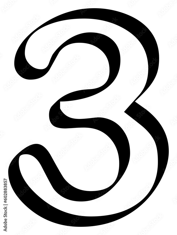 Number 3 - three isolated on transparent background Stock Illustration ...