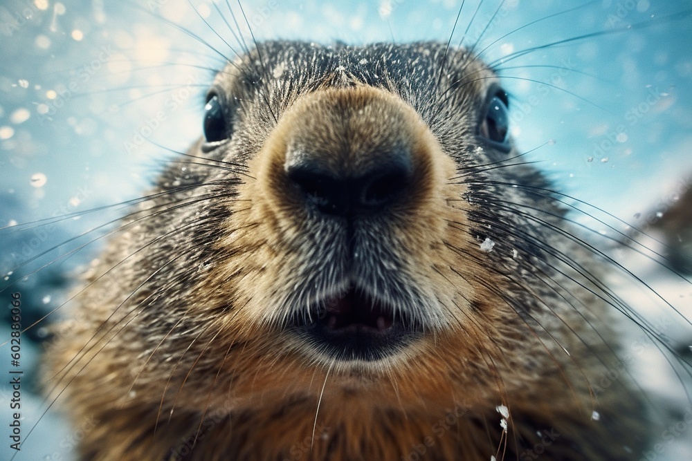 adorable marmot with curious gaze and furry features. Charm of this cute creature in stunning ...