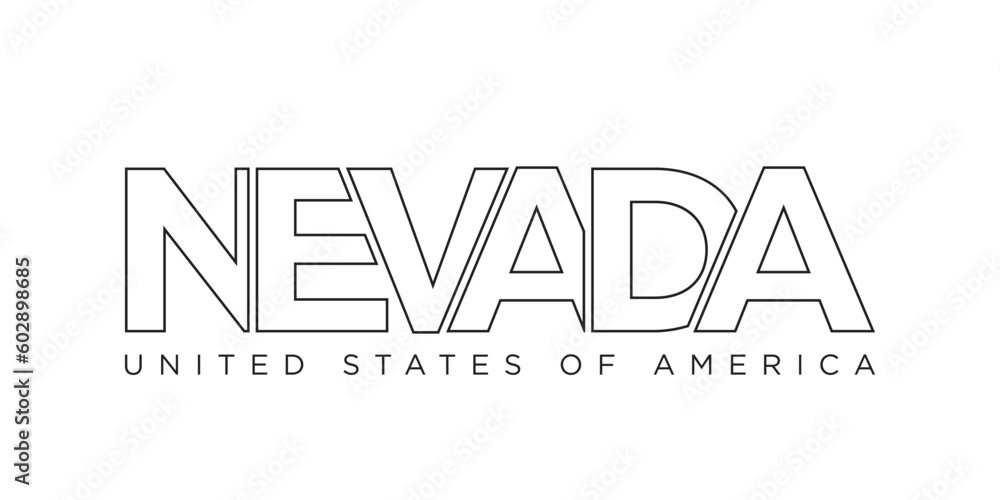 Nevada, USA typography slogan design. America logo with graphic city ...