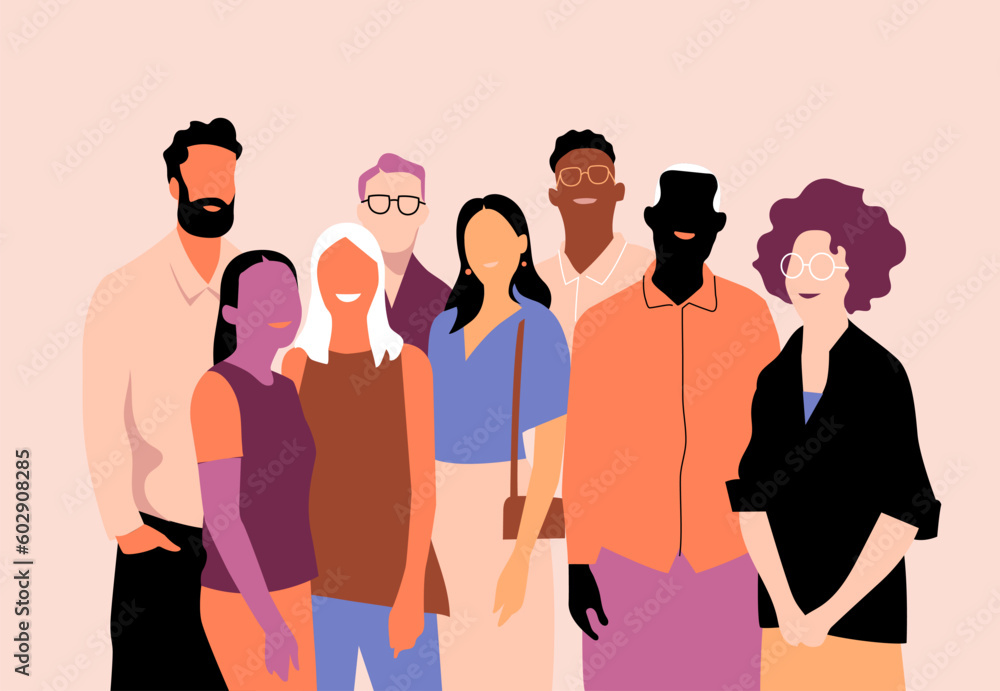 Vetor de A diverse group of individuals, spanning different ages and ...