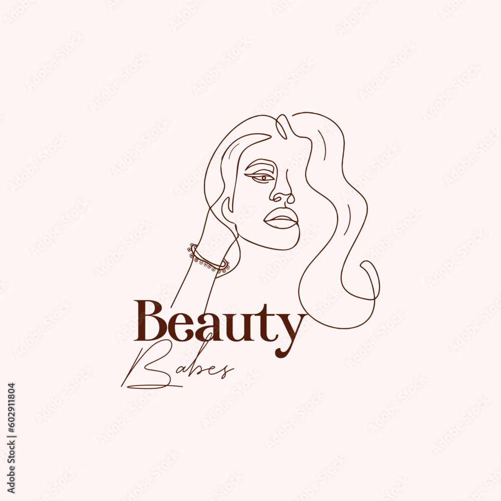 Beauty Babes One Line Art Vector One Line Art One Line Girl Face Stock ...