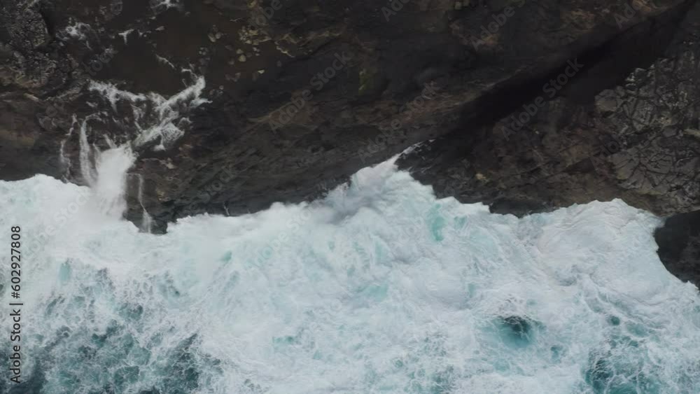 Bosdalafossur Waterfall On The Coast Of Vagar Island In The Faroe ...
