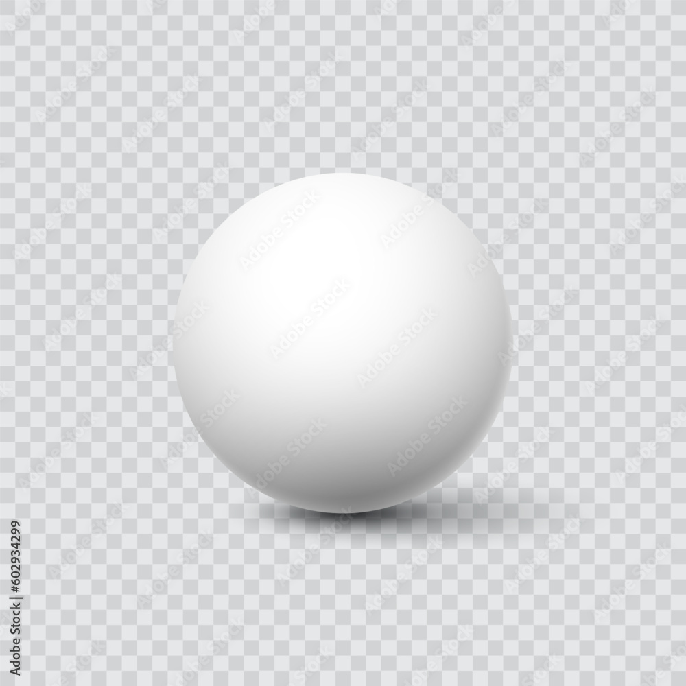 White ball. Sphere on a transparent background. Vector for your graphic ...