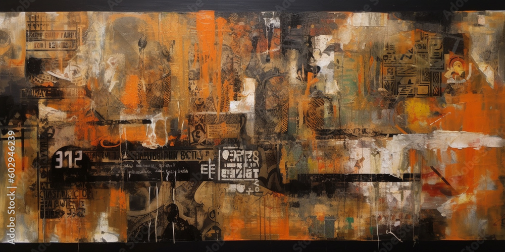 Industrial Opus: A Captivating Fusion of Collages and Paint in Large ...