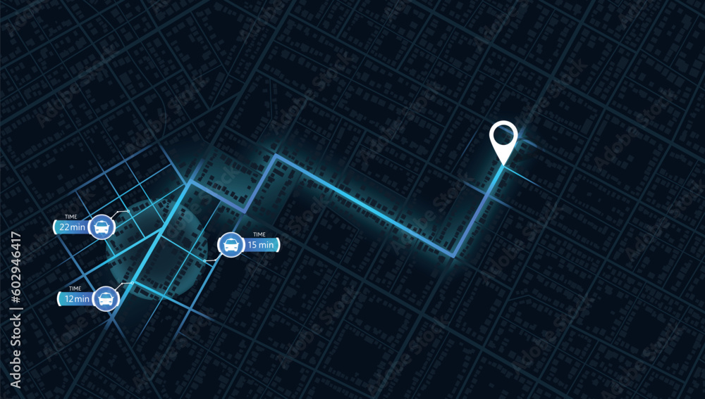 Gps map navigation to own house with smartphone app. Location mark and ...