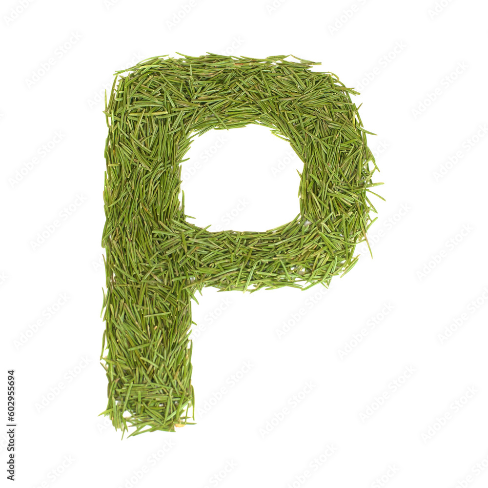Letter P green font alphabet A-Z letter image in PNG isolated on ...