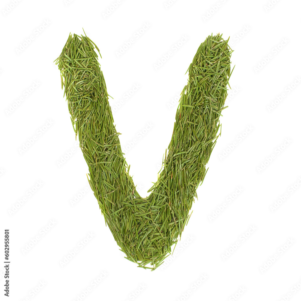 Letter V green font alphabet A-Z letter image in PNG isolated on ...