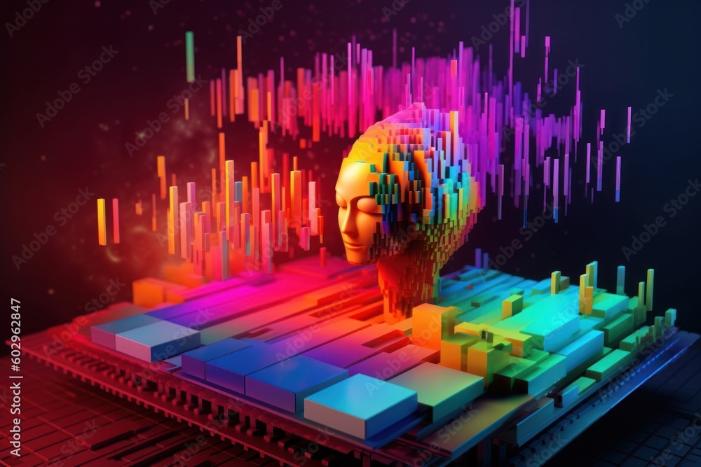 Concept of artificial intelligence embodied as a humanoid head ...