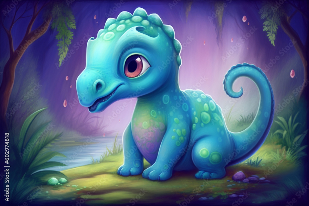 Whimsical and Colorful Digital Comic Art: Iguanodon's Adventures in a ...