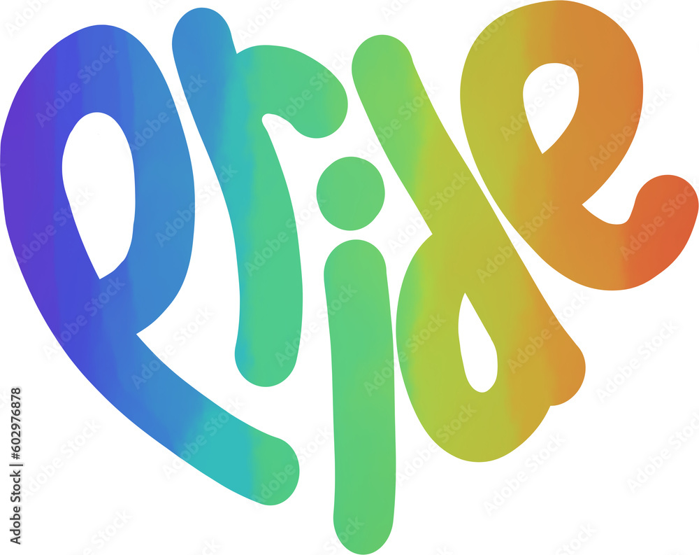Pride month - LGBTQ label lettering. Pride Rainbow Text. LGBT Pride ...