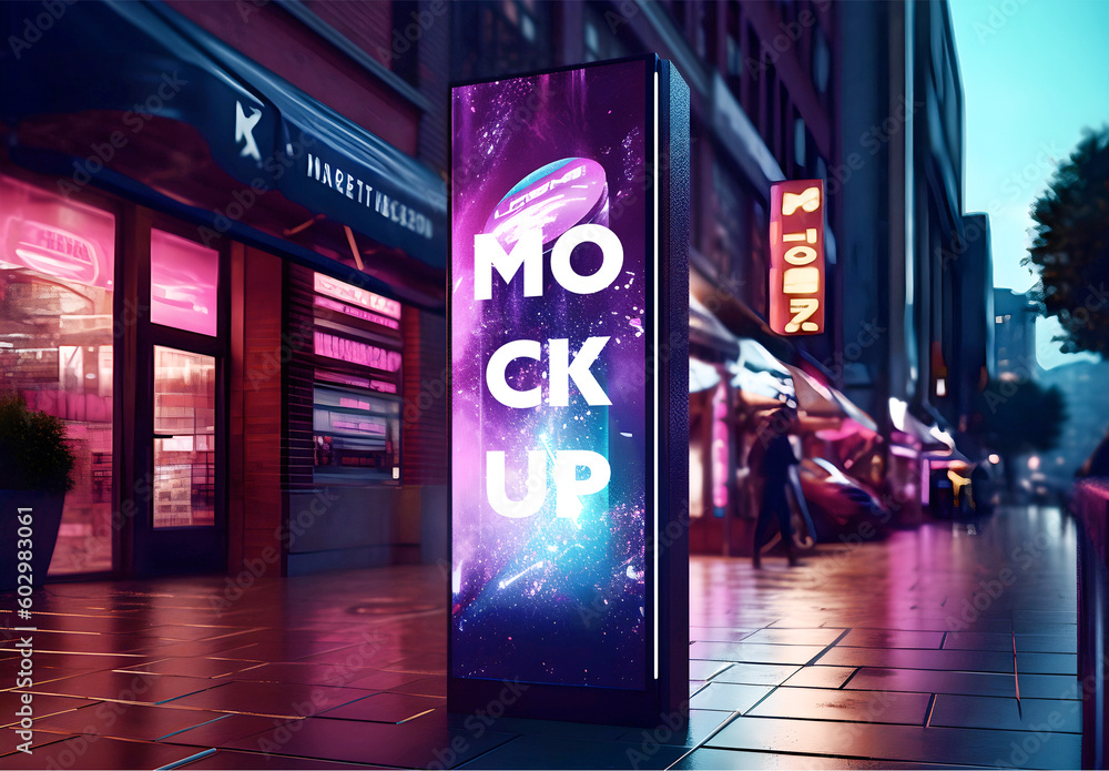 Street Marketing Sign. Ai Generative Stock Template | Adobe Stock