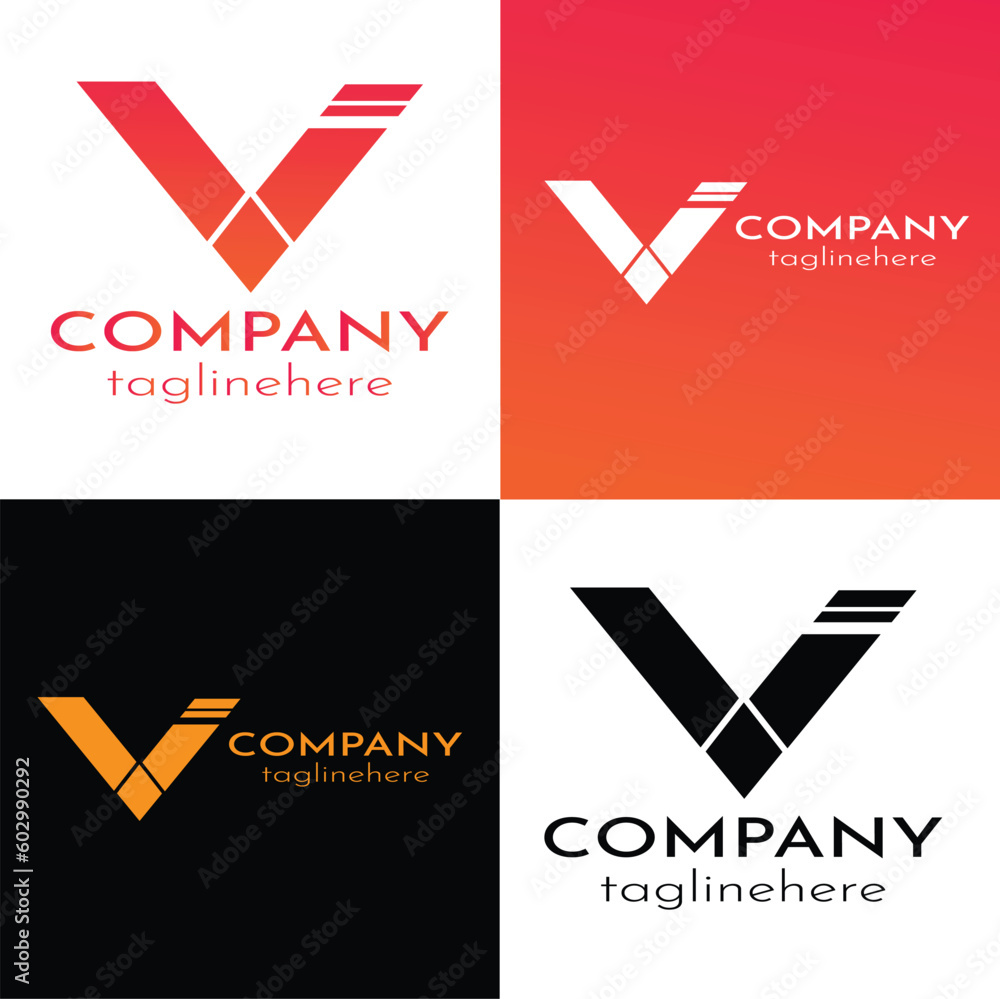 V letter logos Stock Vector | Adobe Stock