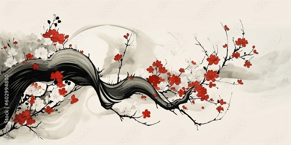 Kimono drawing, simplistic Japanese aesthetic art on a white textured ...