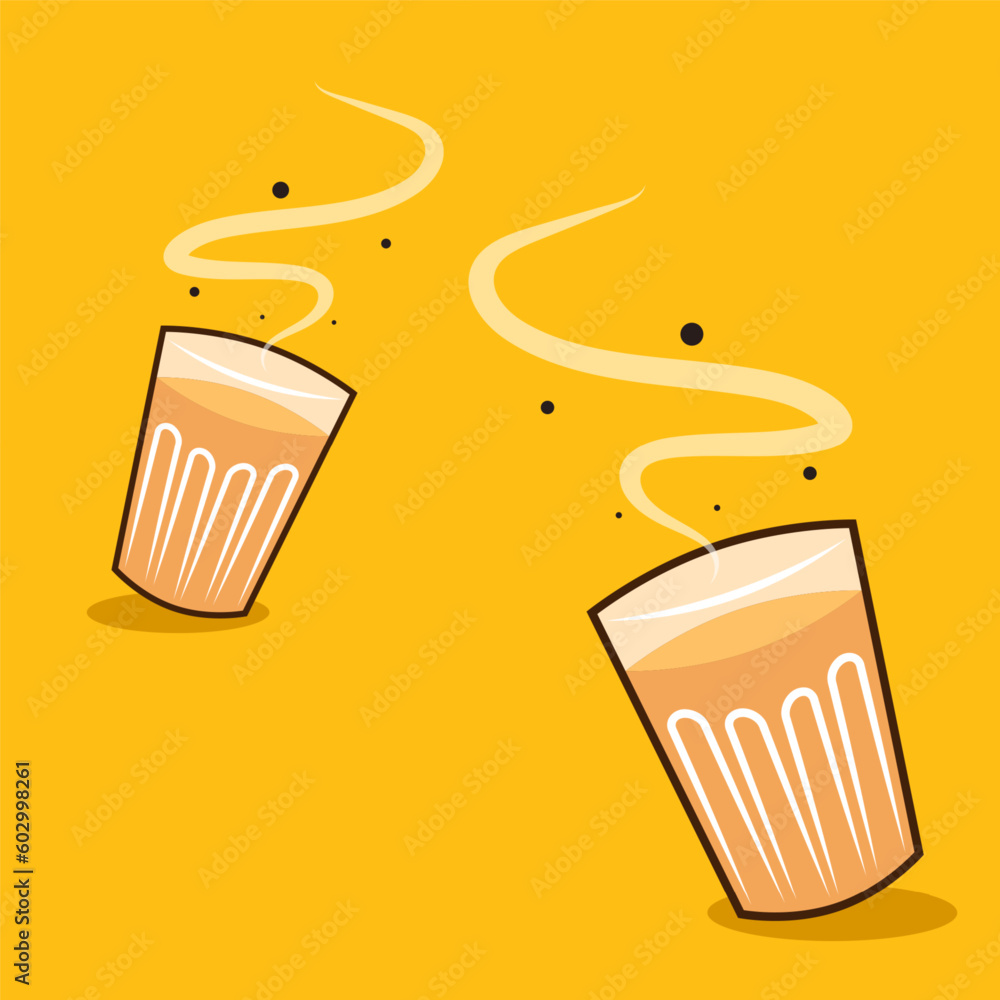 Indian hot drink vector. Indian chai icon. Chai is Indian drink. Kerala ...