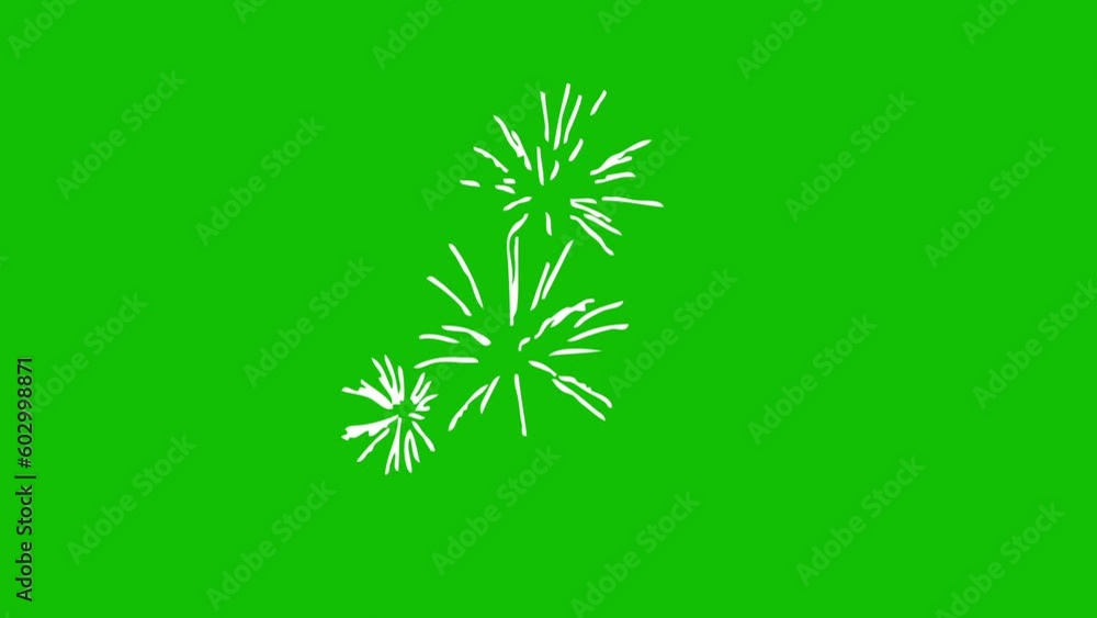 Animated draw white fireworks. Firework effect. Looped video. Vector ...