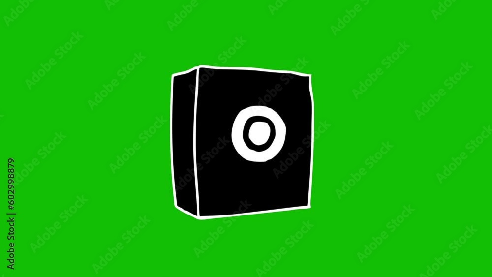 Animated draw Black Safe. Linear icon. Looped video. Vector ...