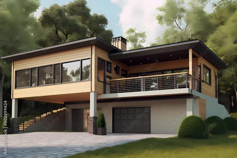 Split-level Style House - Originated in the United States in the 1950s ...