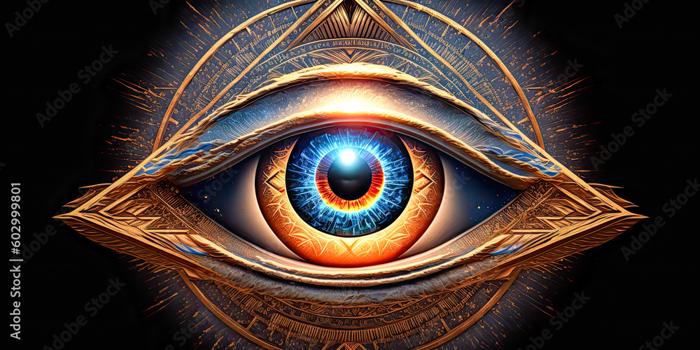 Galactic all-seeing eye logo in 8k super detail - Generative AI Stock ...