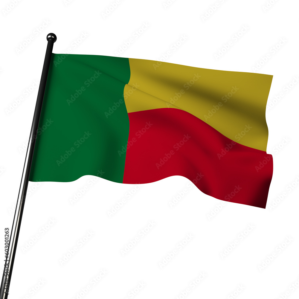 The flag of Benin, with its two horizontal stripes of yellow and green ...