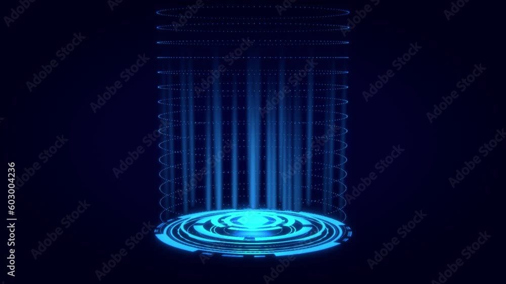Animation render concept HUD circle interfaces. Hi tech futuristic display. Stock ビデオ | Adobe Stock