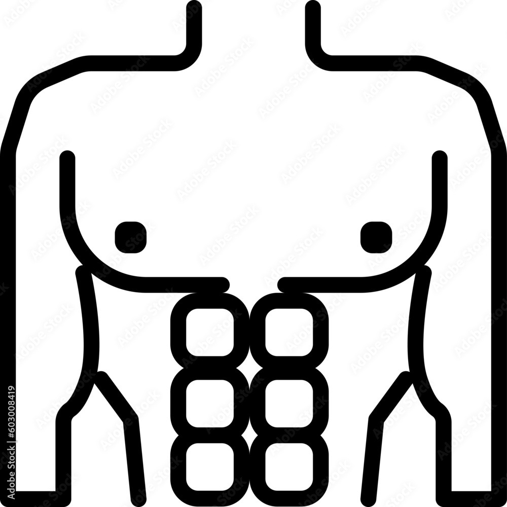 Body line icon. Symbol of body organs. In a transparent background ...