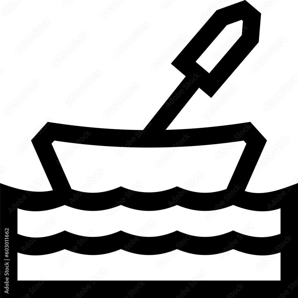 Canoe icon. Canoe line art icon for apps and websites. Stock Vector ...