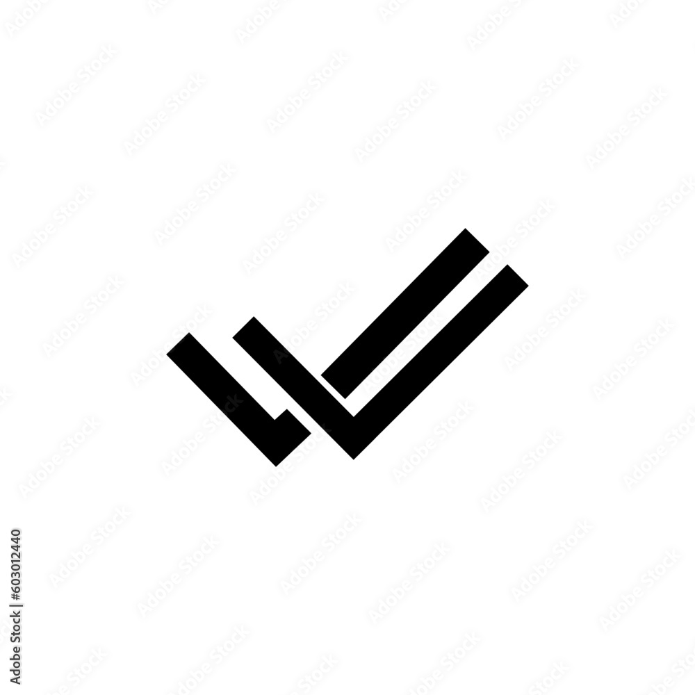 Double check mark icon design, tick symbol vector illustration isolated on white background ...