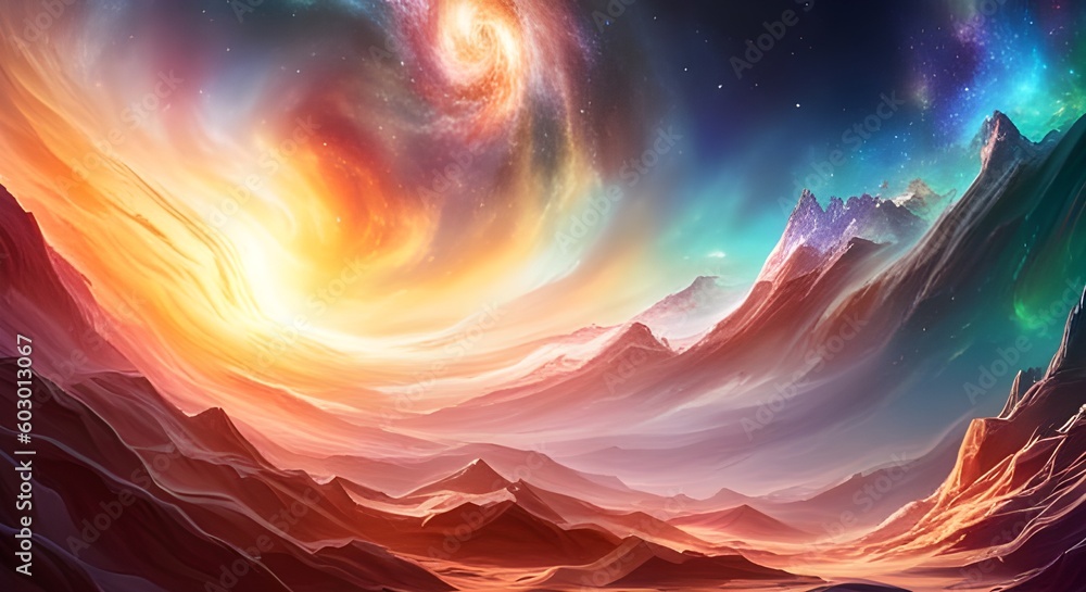 AI Generative magical clock in the space and a magical phenomenon in ...