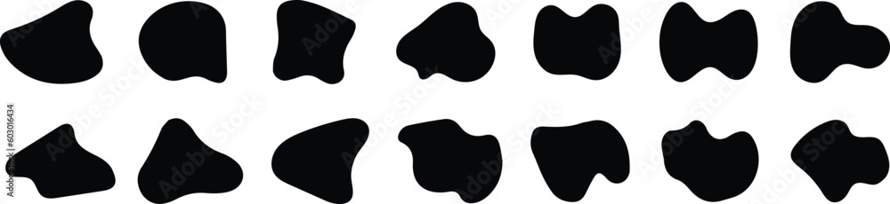 Abstract fluid blob shapes vector set. Collection forms for design and ...