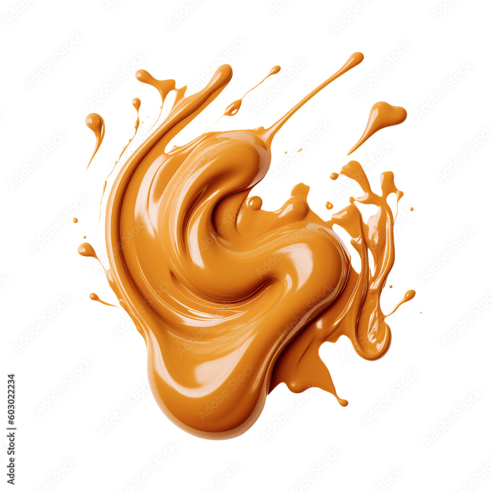 Caramel splash. Ai art isolated cutout Stock Illustration | Adobe Stock