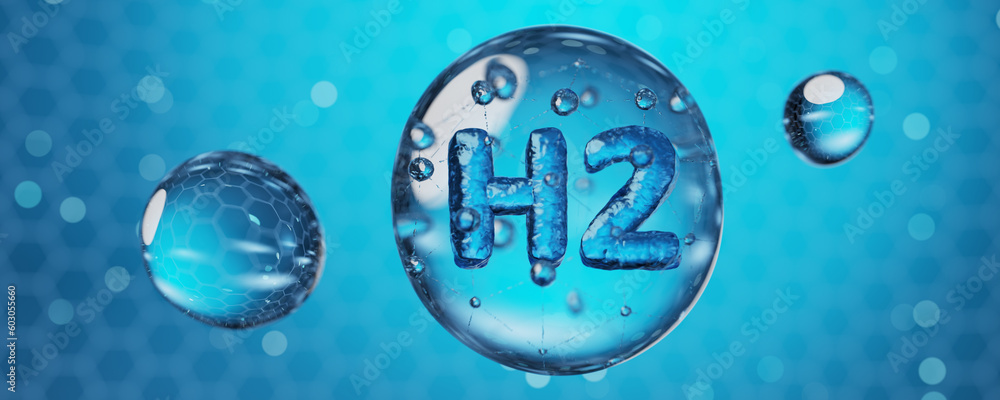 Pure hydrogen energy. Images of hydrogen. Concept of a hydrogen fuel ...