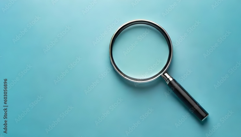 magnifying glass. comparison assessment and analysis. loupe on layered ...