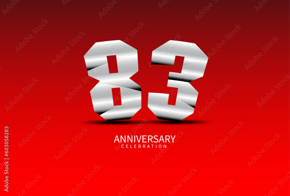 83 Year Anniversary Celebration Logo silver vector, 83 Number Design ...
