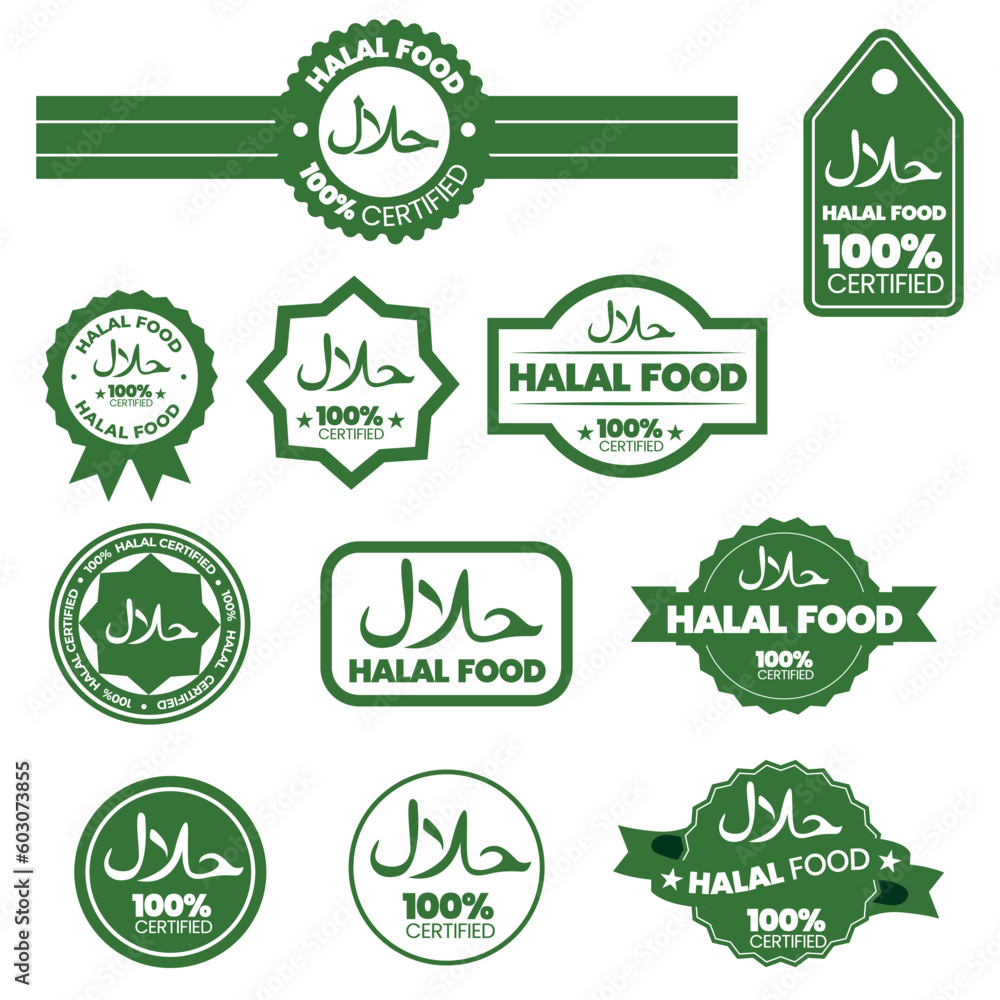 Halal vector Logo, halal product badge, Muslim food.Vector Stock Vector ...