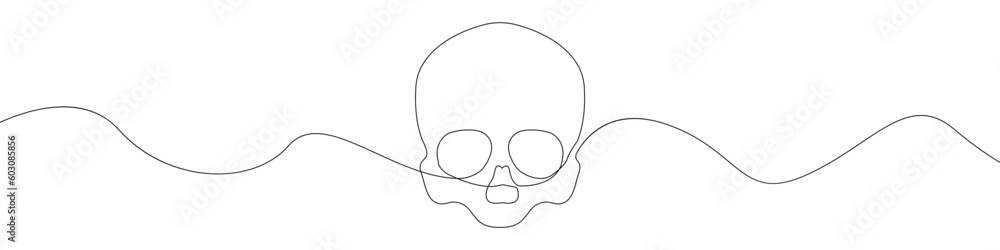 Skull line continuous drawing vector. One line Skull vector background ...