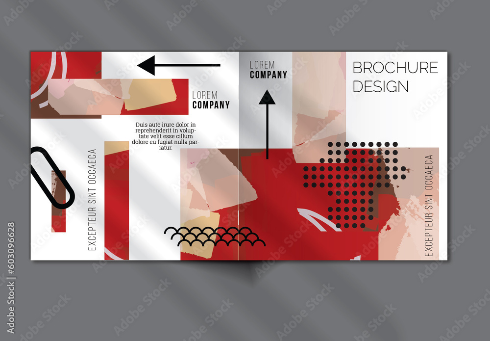 Brochure Cover Layout Set Geometric Shapes and Abstract Bright ...