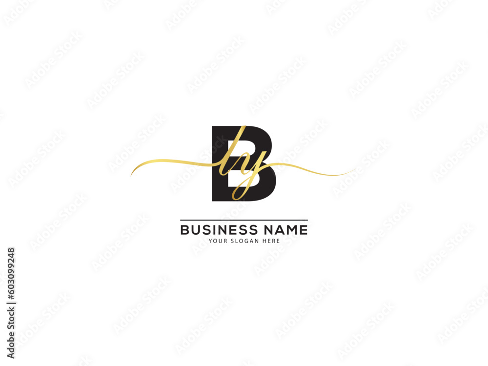 Bly, bly Logo Icon, Creative Signature Lby Logo Icon Design Stock ...