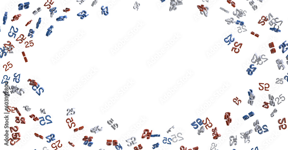 3d golden 25 years anniversary celebration with star background. 3d ...